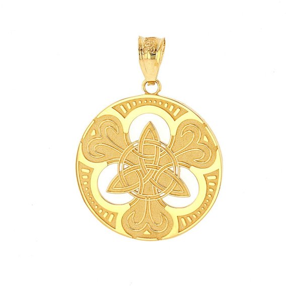 Element Shine | Jewelry | Solid K Gold Triquetra Circle Trinity Knot ...